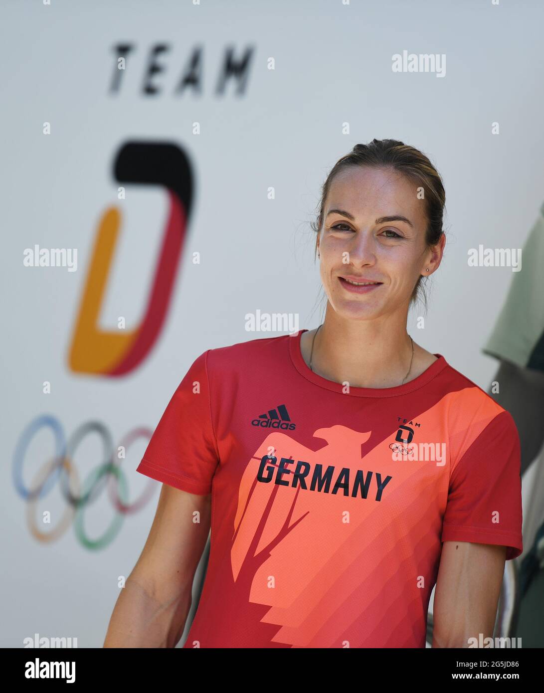 Munich, Germany. 28th June, 2021. Track and field athlete Alexandra ...