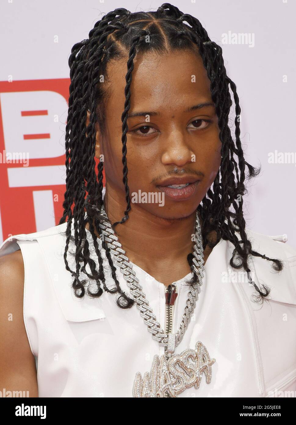 Pressa arrives at the BET Awards 2021 held at the Microsoft Theater in ...