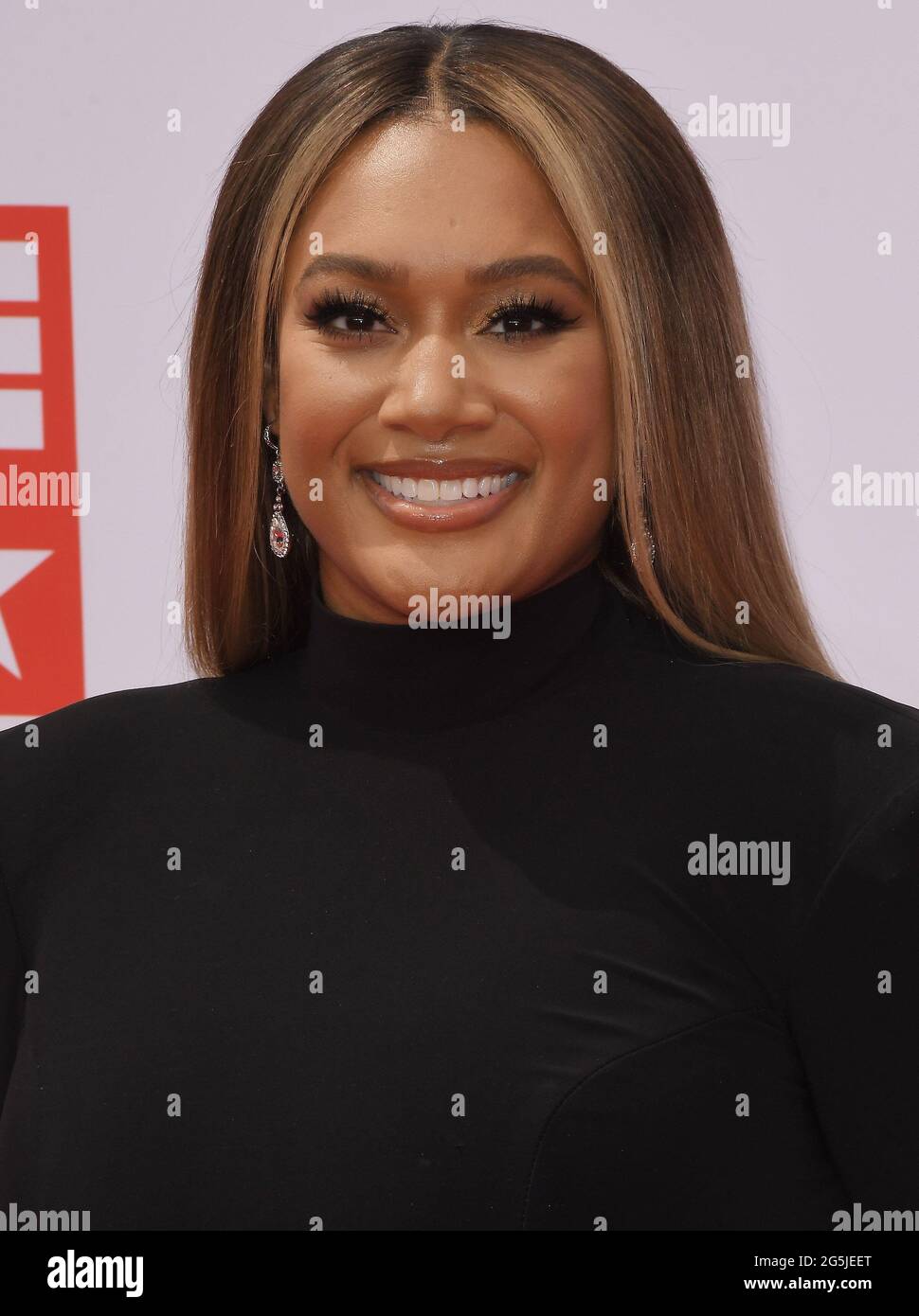 Crystal Hayslett arrives at the BET Awards 2021 held at the Microsoft ...