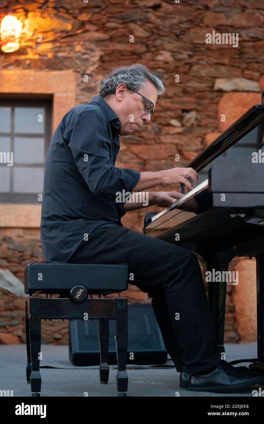 Portuguese pianist Mario Laginha playing piano during a concert in ...
