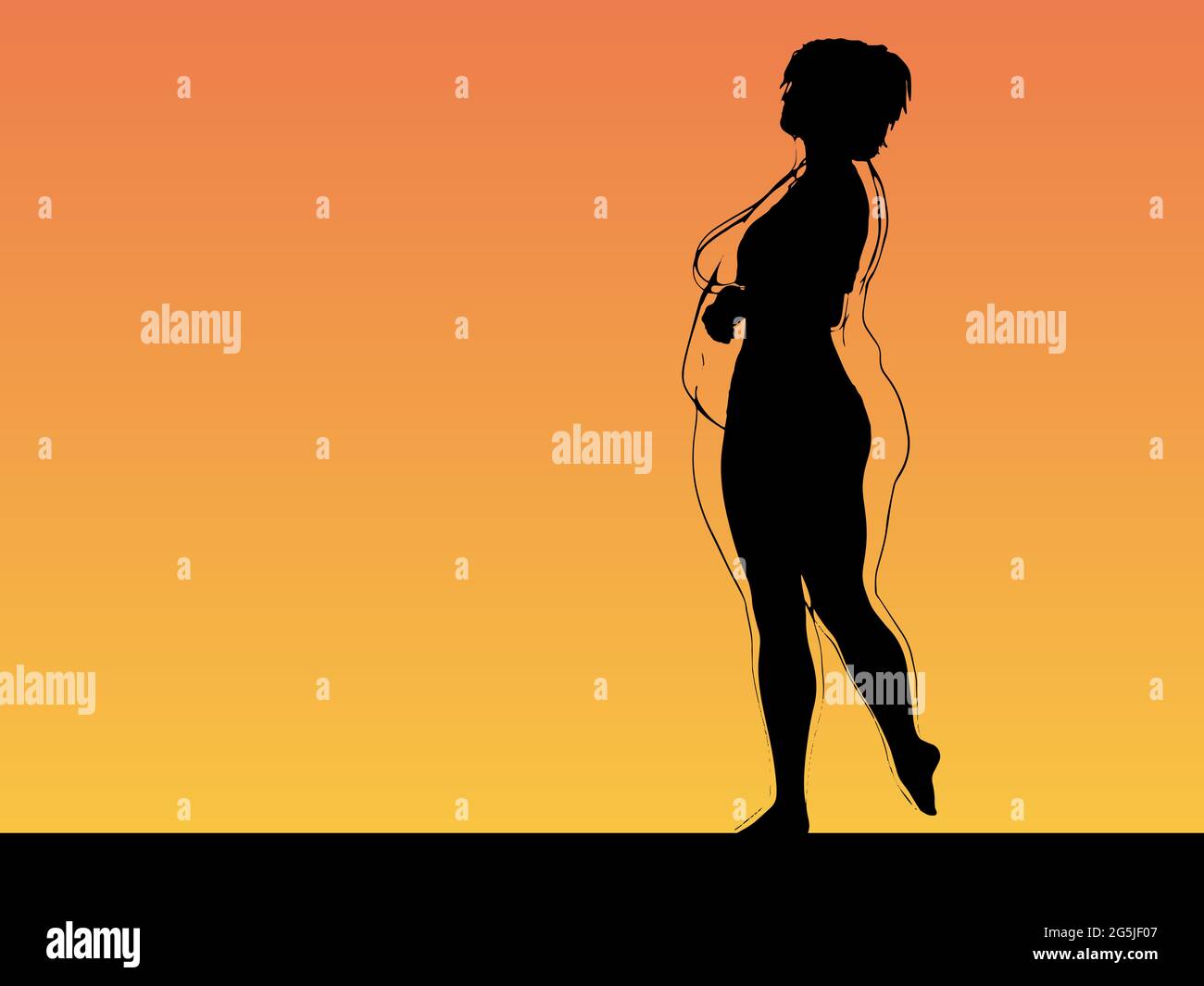 Conceptual fat overweight obese female vs slim fit healthy body after ...