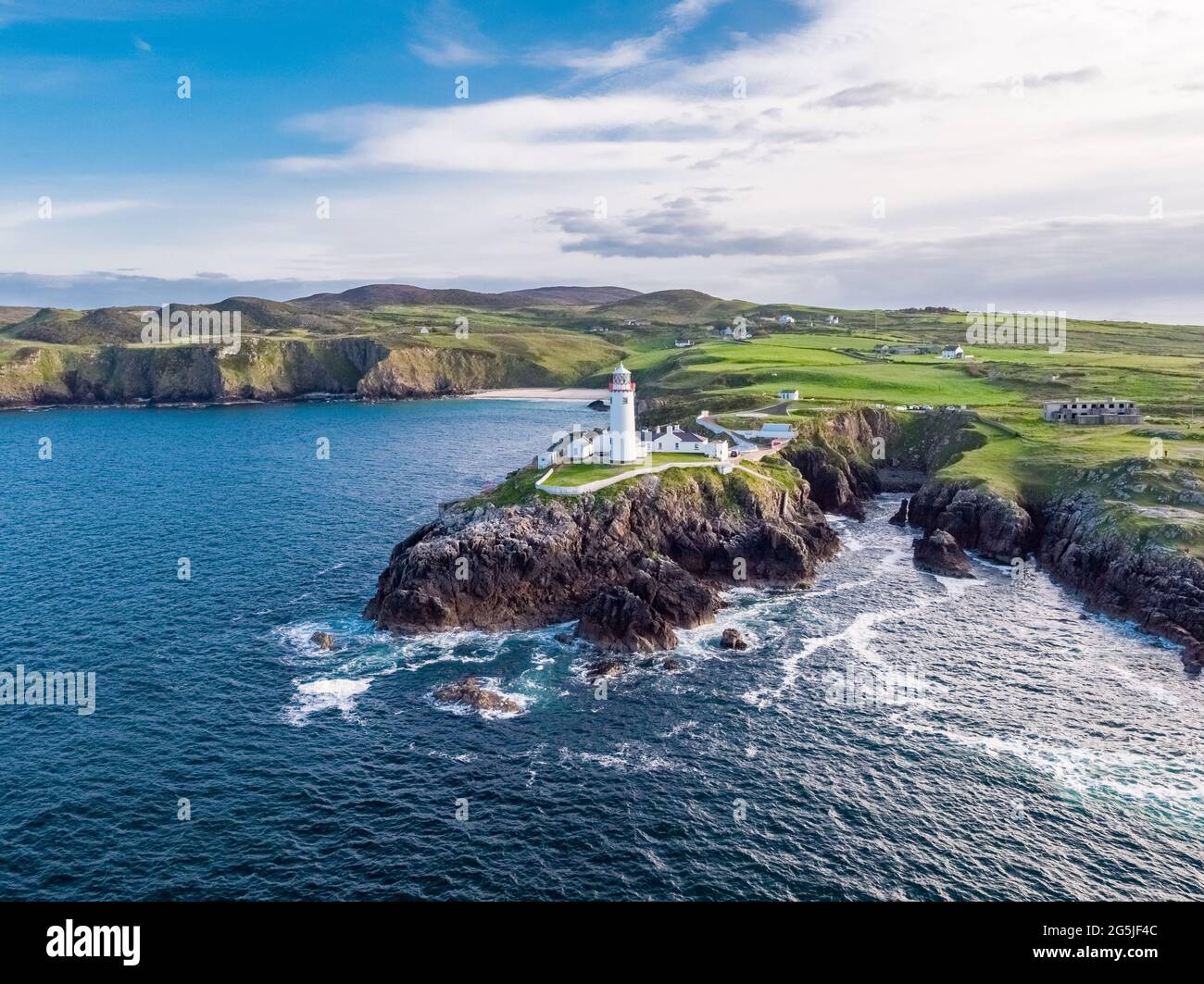 Aerial View of Fanad Head Lighthouse County Donegal Lough Swilly and ...