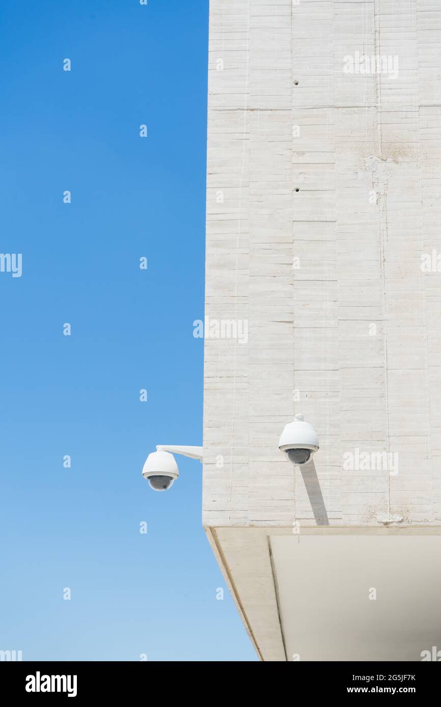 modern security camera in building with blue sky Stock Photo - Alamy