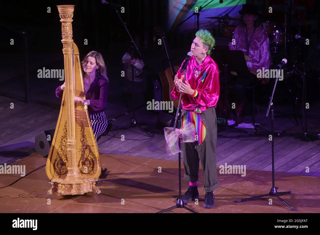 New York, NY, USA. 27th June, 2021. Jo Lampert on stage during Tina ...