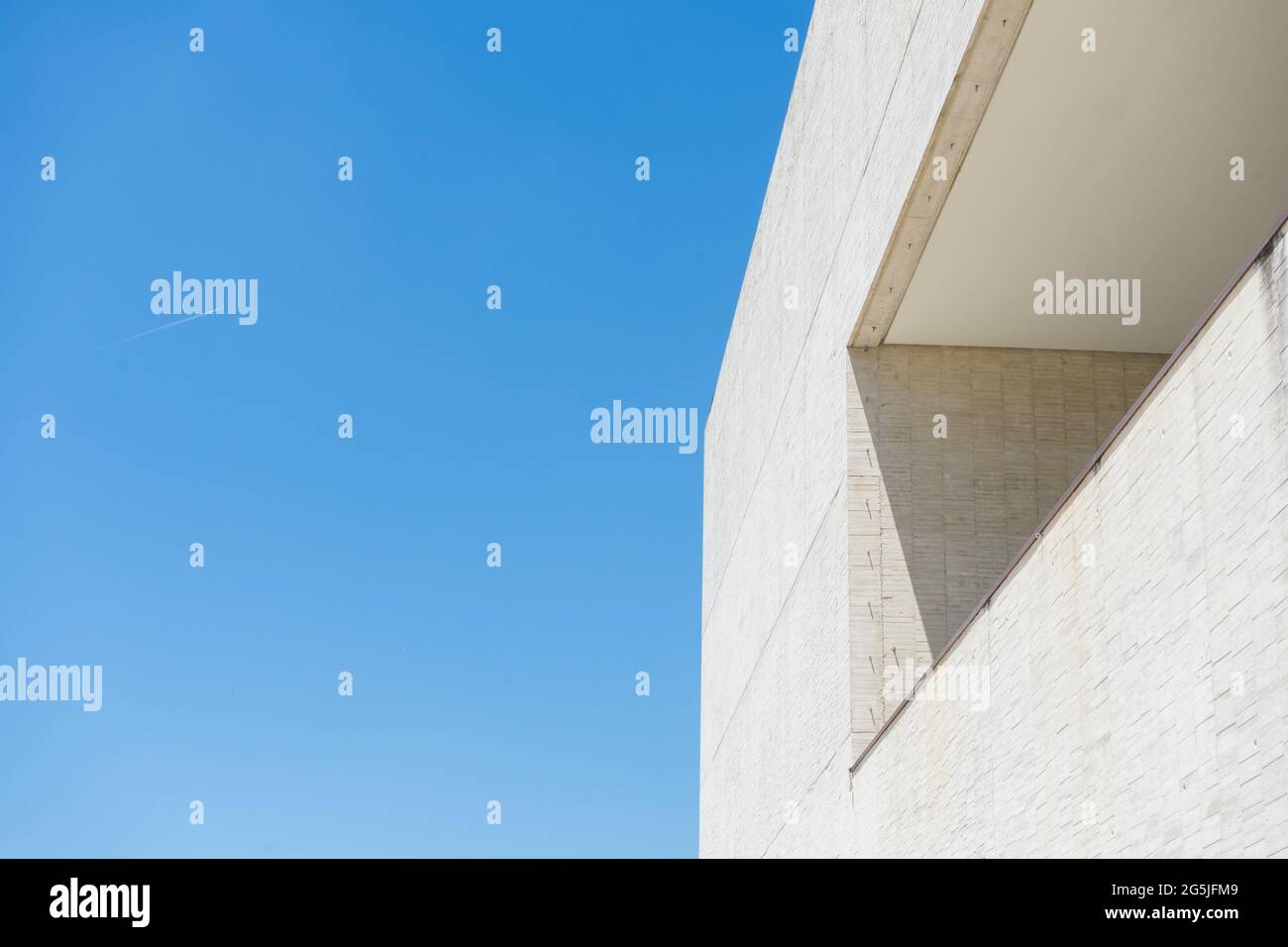minimalist building window with straight shadow and blue sky Stock ...