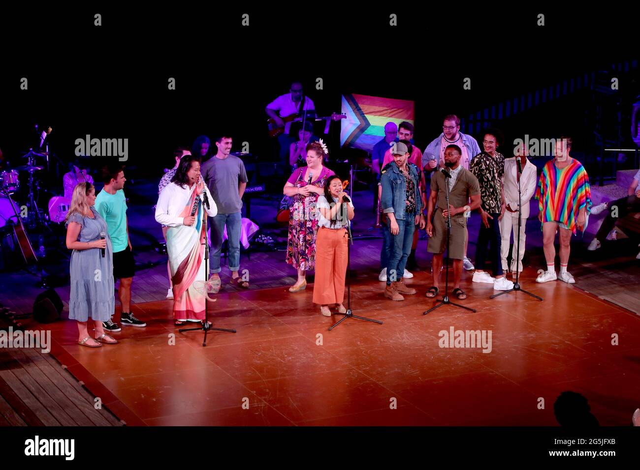 New York, NY, USA. 27th June, 2021. Stephanie Hsu and the cast of ...