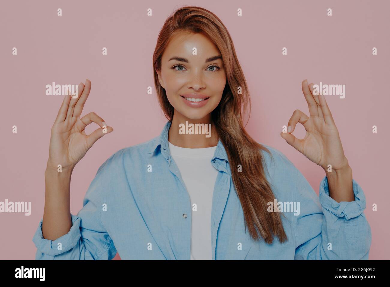 Woman okey hi-res stock photography and images - Alamy