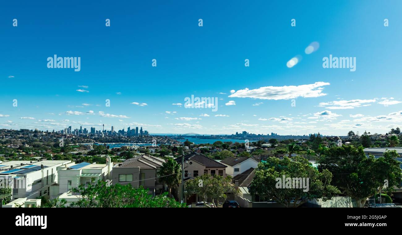 Panorama view of Sydney Harbour NSW Australia lovely turquoise waters ...