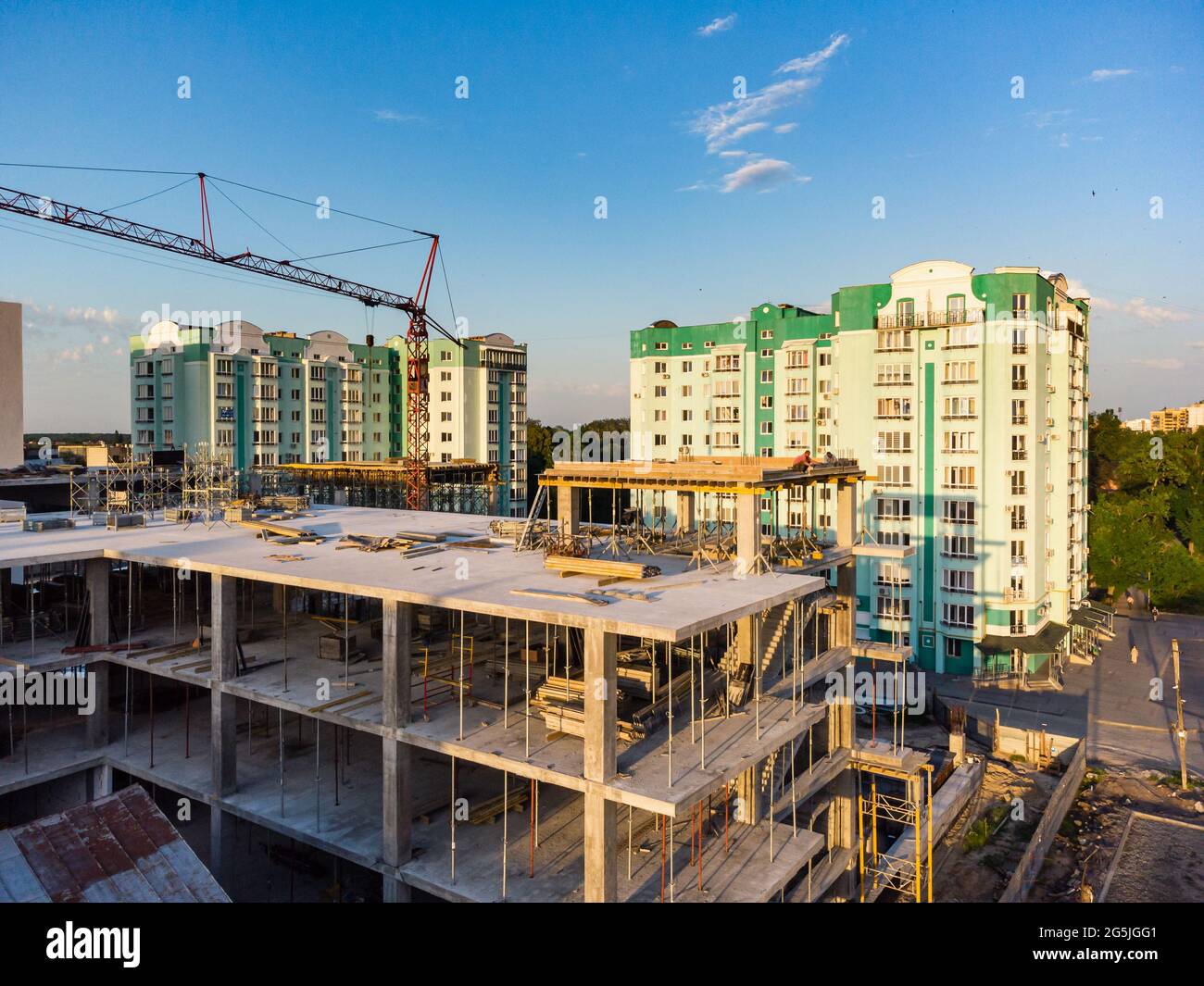 Modern aerial landscape with construction aerial for urban design ...
