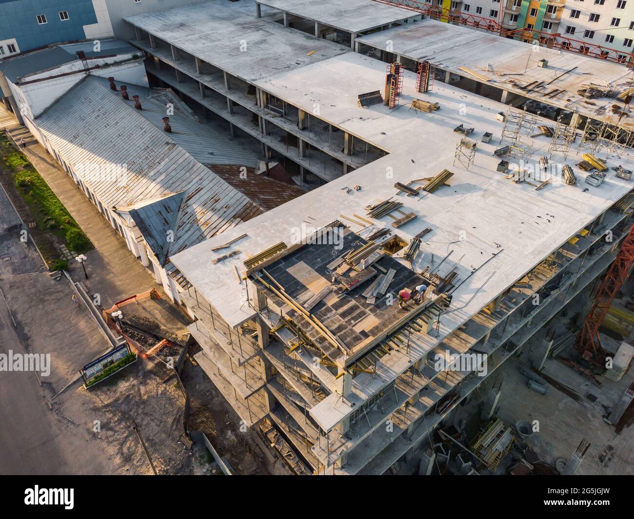 Modern aerial landscape with construction aerial for urban design ...