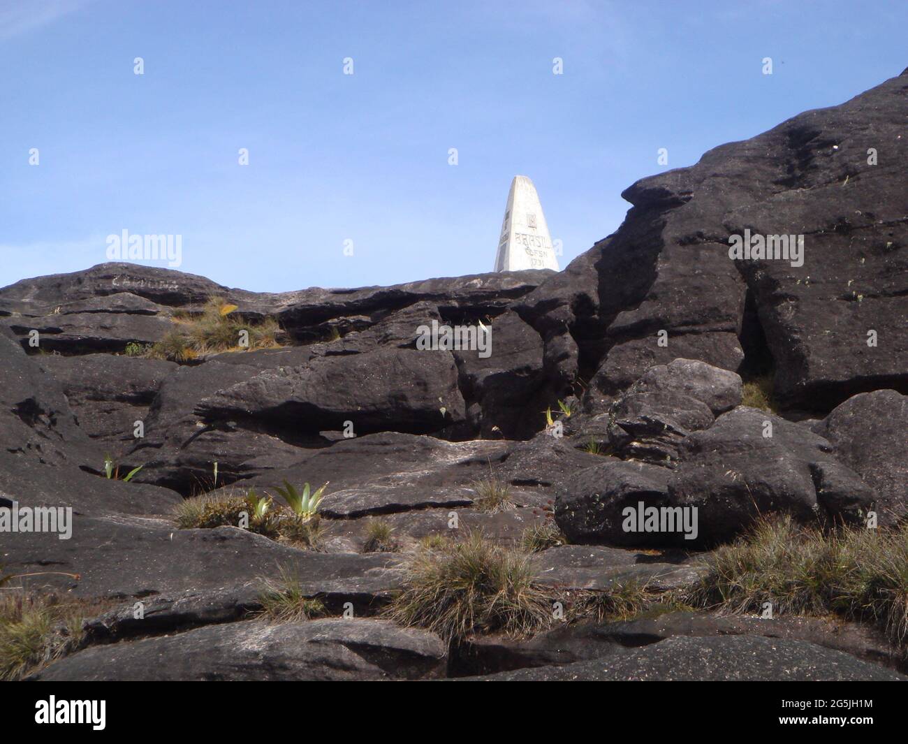 Stone formations on the climbing path of Mount Roraima in Venezuela ...
