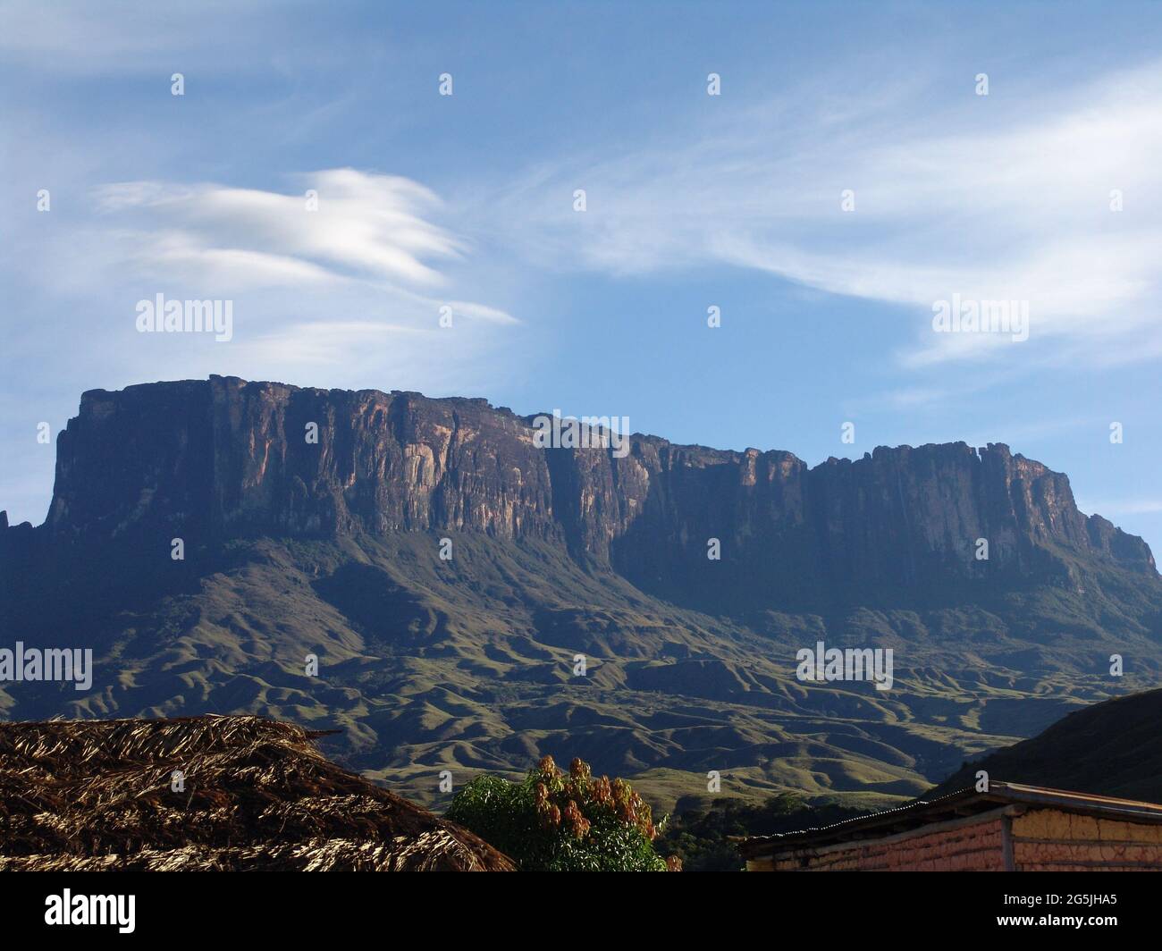 Large stone formations on the climbing path of Mount Roraima in ...