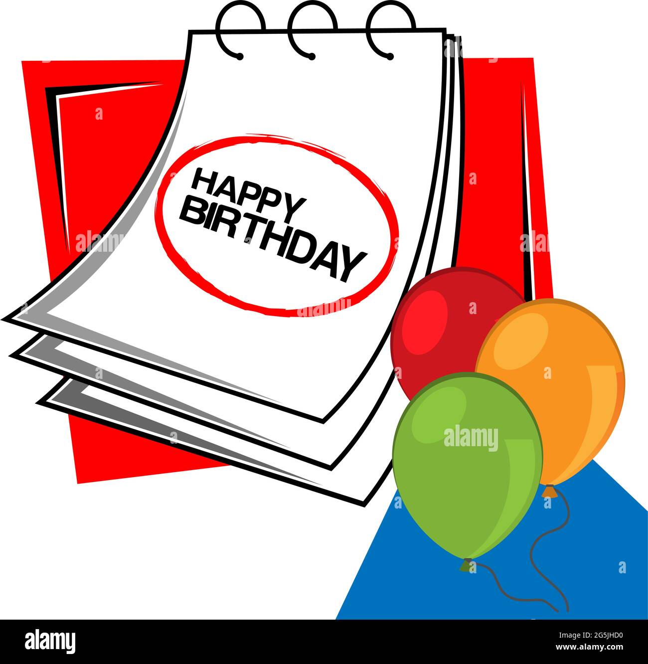 Happy birthday with reminder paper stock vector Stock Vector Image ...