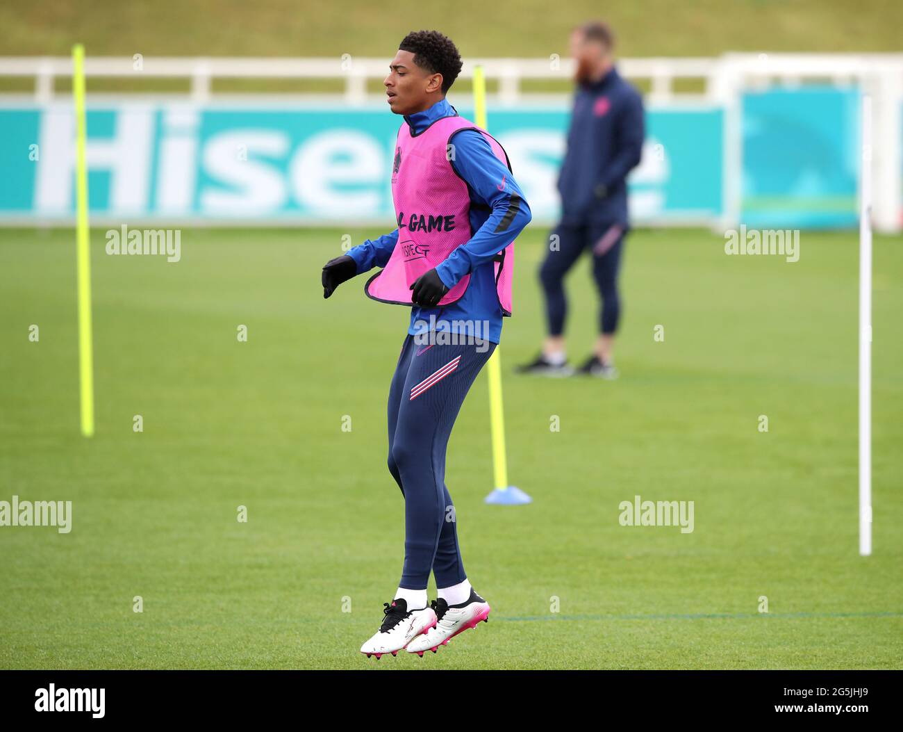 England's Jude Bellingham during a training session at St George's Park ...