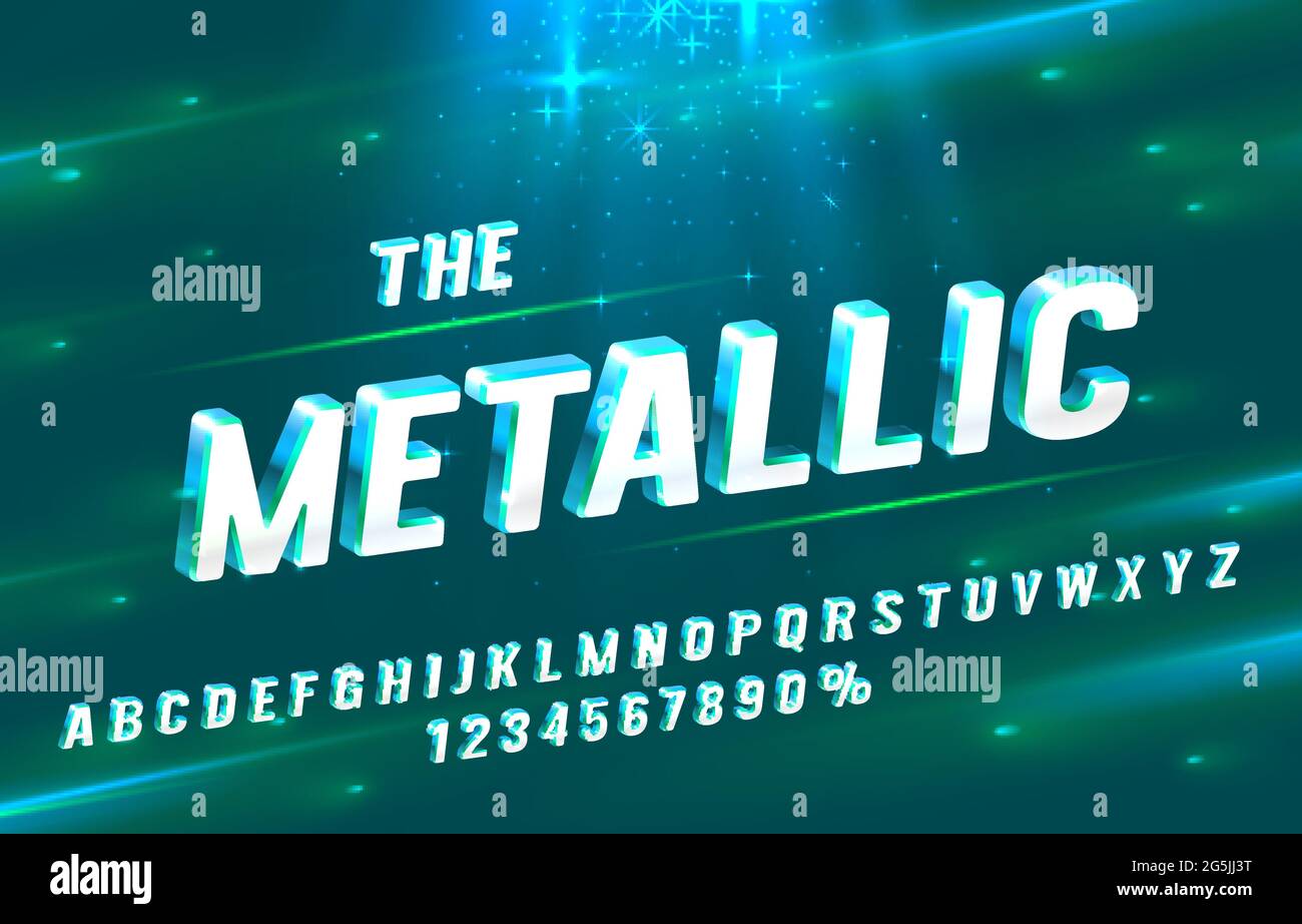 Chrome numbers and letters Stock Vector Images - Alamy