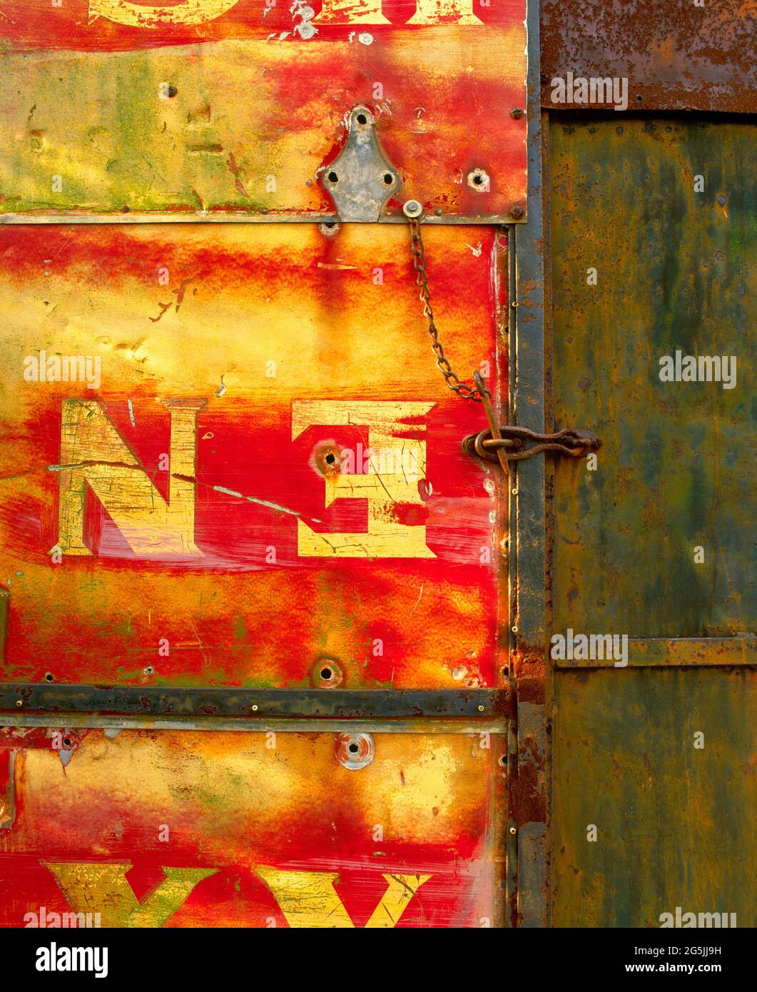 scrap metal doors, detail Stock Photo - Alamy