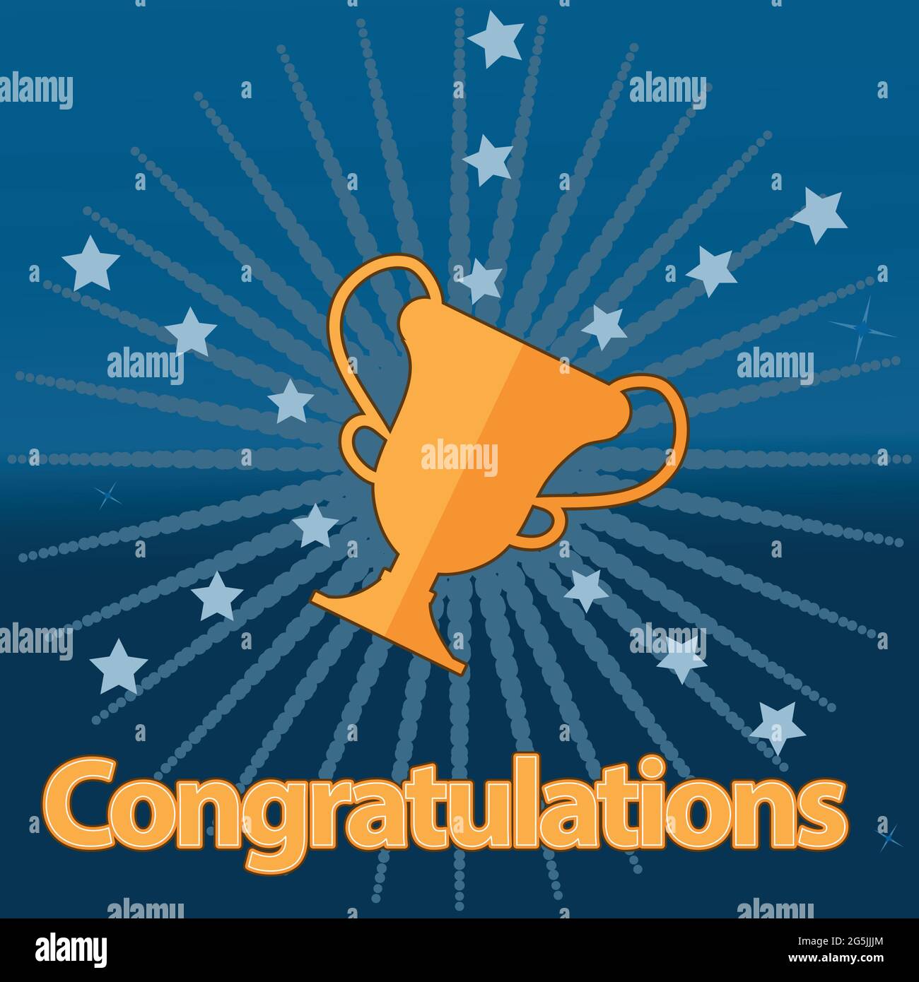 Congratulations with trophy on the flat background. Flat vector ...