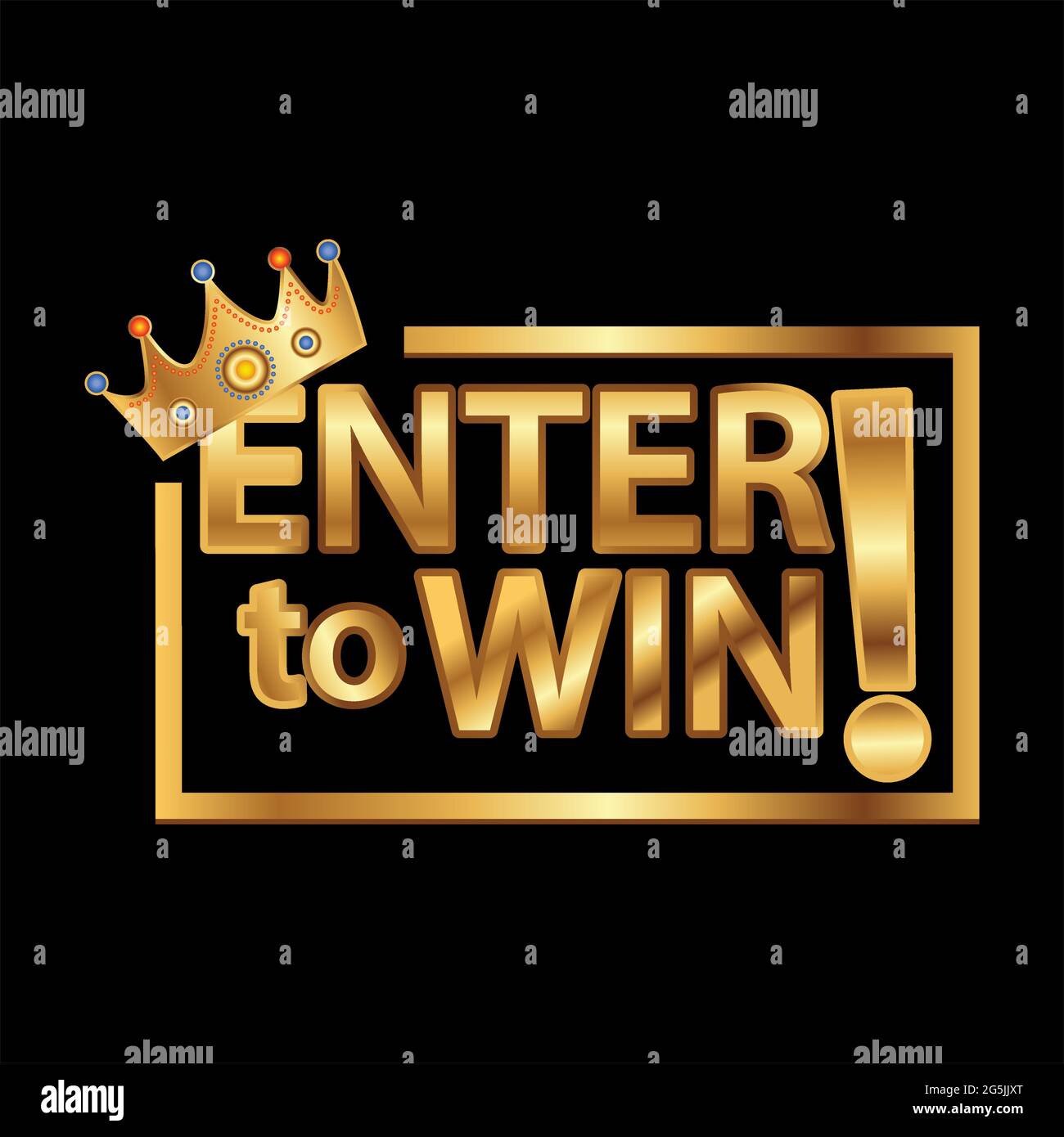 Gold Winner With Crown Banner Isolated on a Black Background. Vector ...