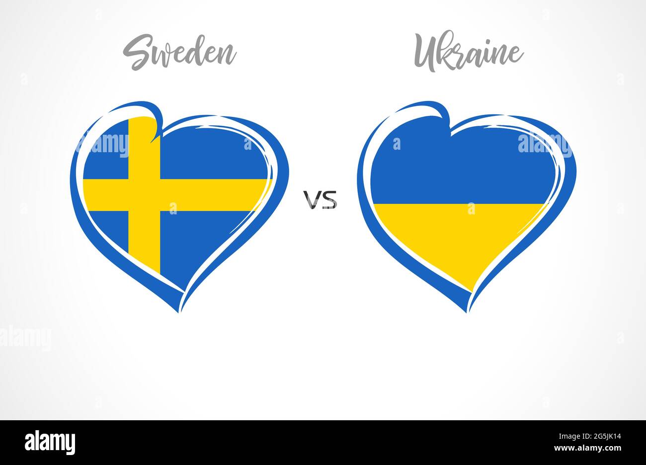 Sweden vs Ukraine, flag emblem. National team soccer on white ...