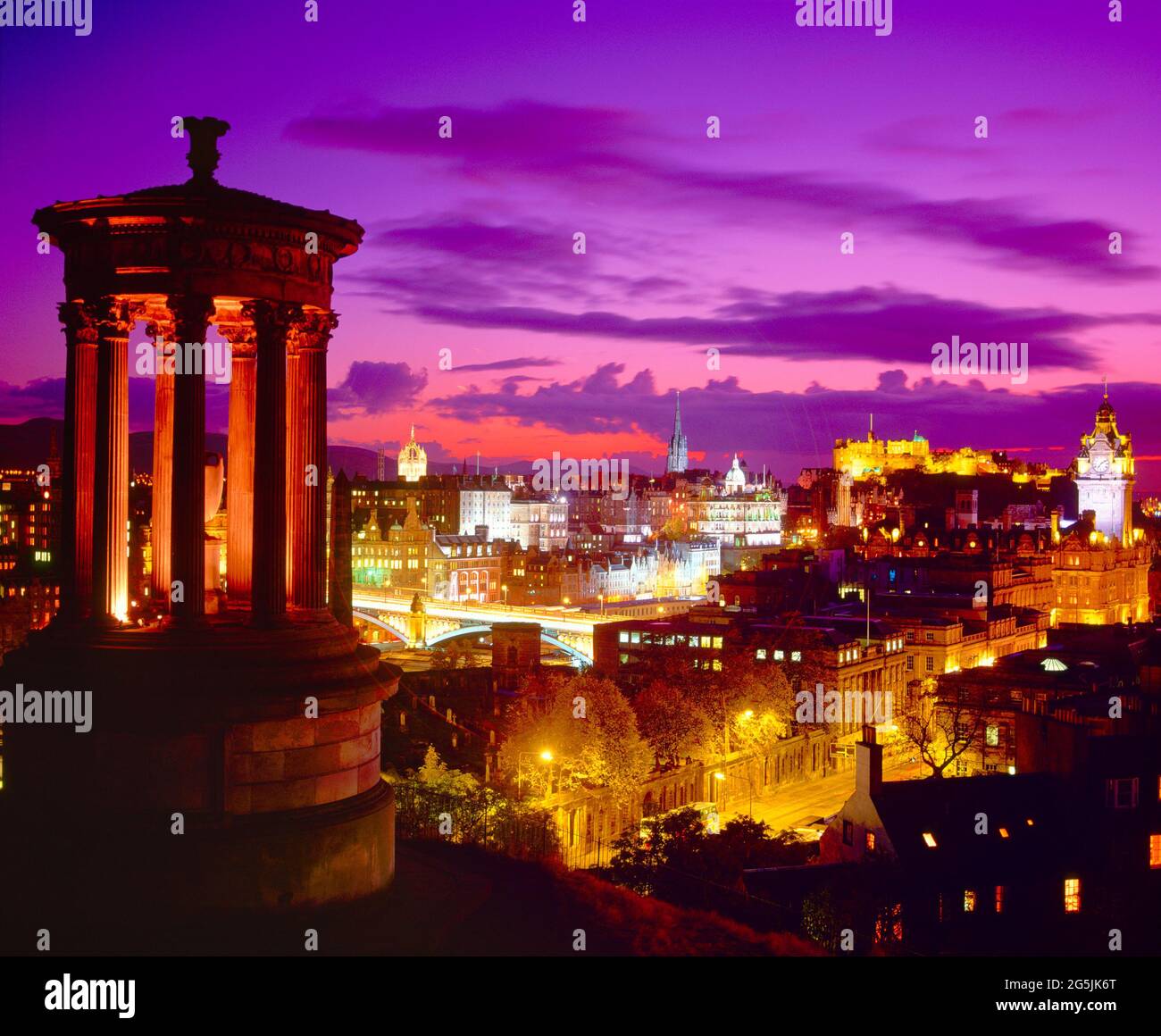 UK, Scotland, Edinburgh, city centre, dusk Stock Photo - Alamy