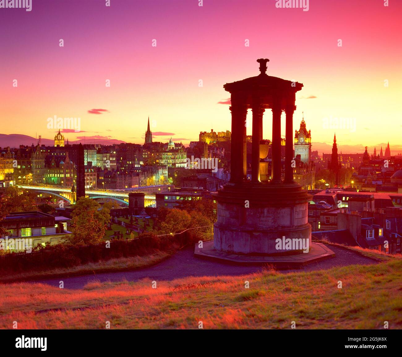 Edinburgh cityscape clock tower hi-res stock photography and images - Alamy