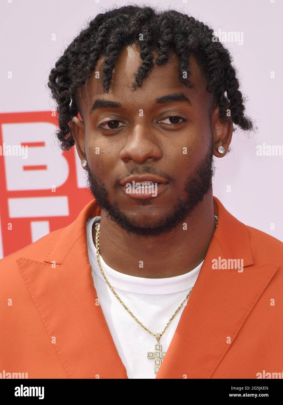 Los Angeles, USA. 27th June, 2021. Mooski arrives at the BET Awards ...