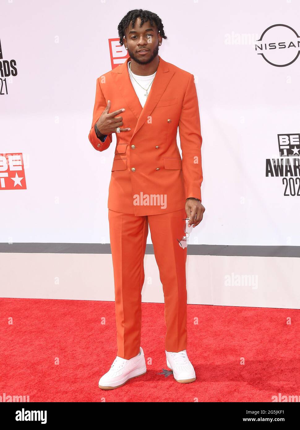 Los Angeles, USA. 27th June, 2021. Mooski arrives at the BET Awards ...