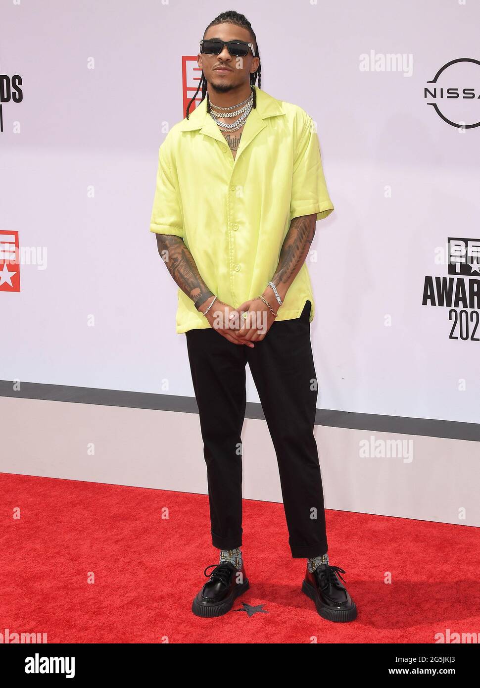 Tone Stith arrives at the BET Awards 2021 held at the Microsoft Theater ...
