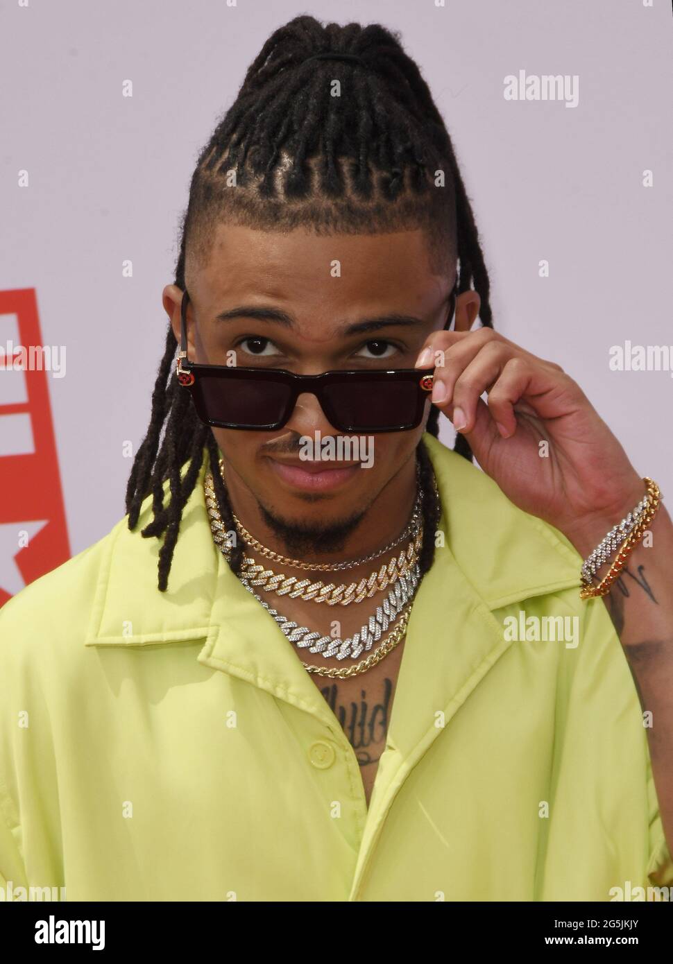 Tone Stith arrives at the BET Awards 2021 held at the Microsoft Theater ...