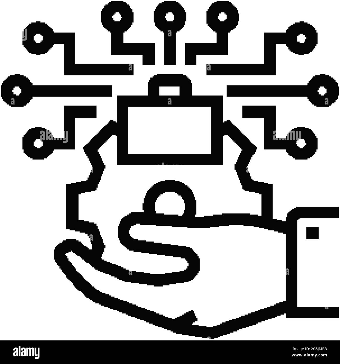 promoting technology commercialization line icon vector illustration ...