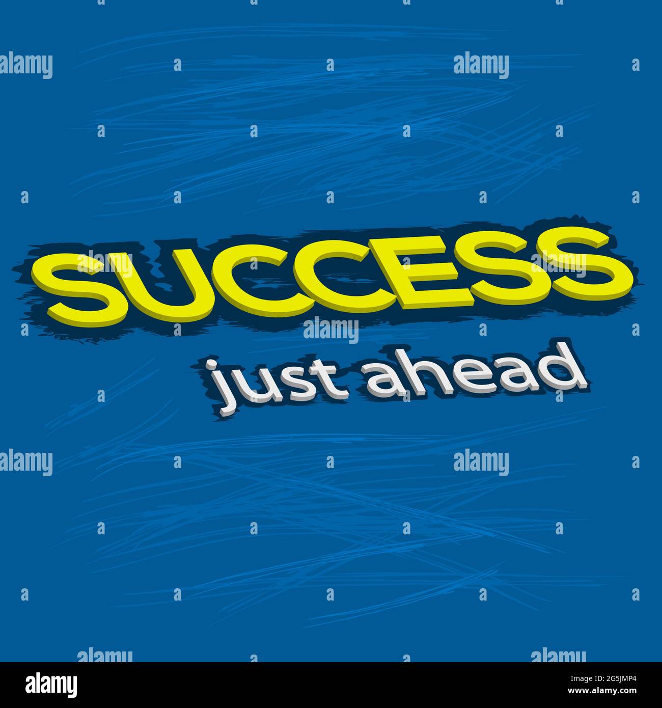 Success just ahead stock background. Vector illustration on blue ...