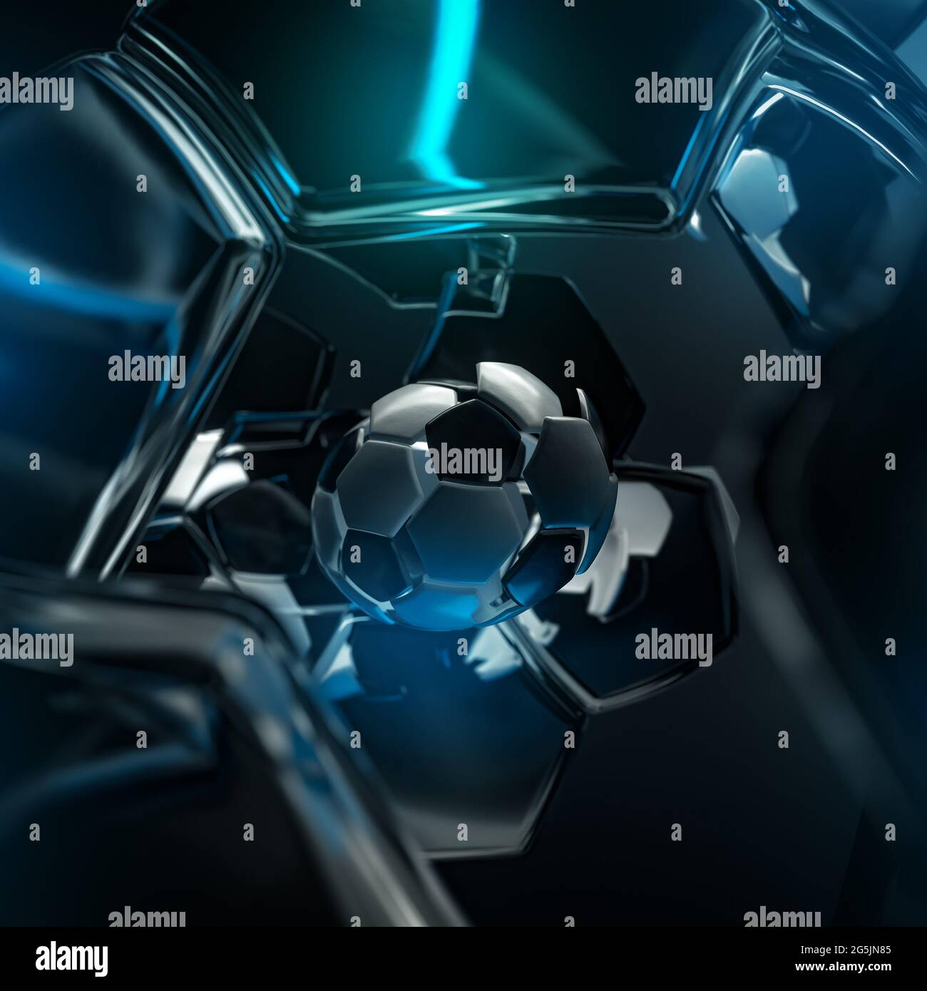 Soccer ball with abstract football effects./ soccer illustration. 3D ...