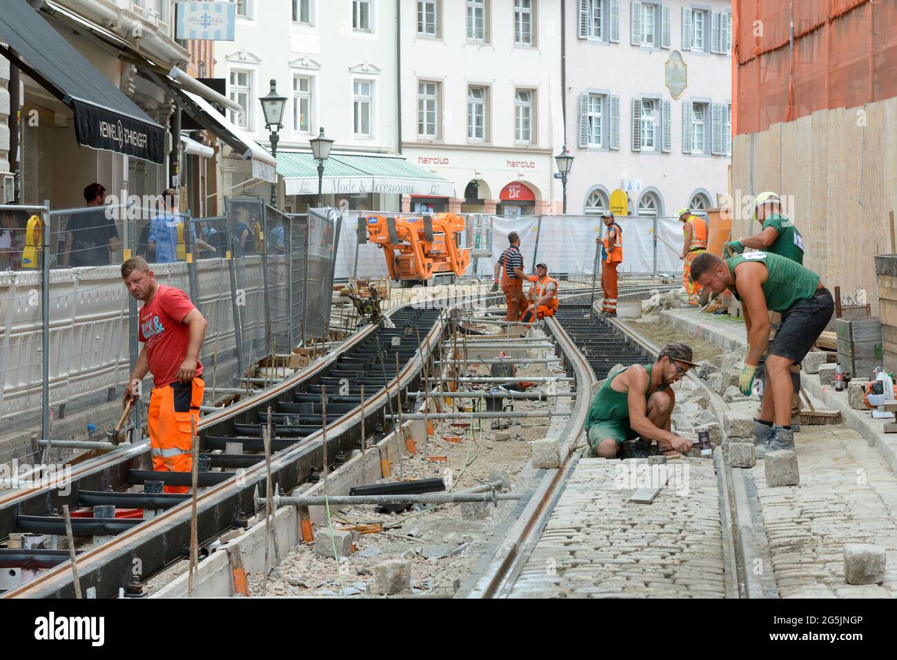 Freiburg im Breisgau, Germany, June 26, 2021: The train tracks in the ...