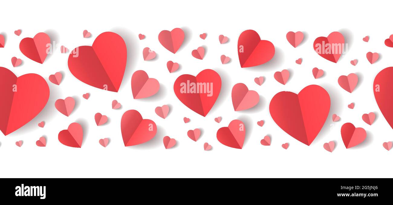 Paper hearts border Stock Vector Image & Art - Alamy