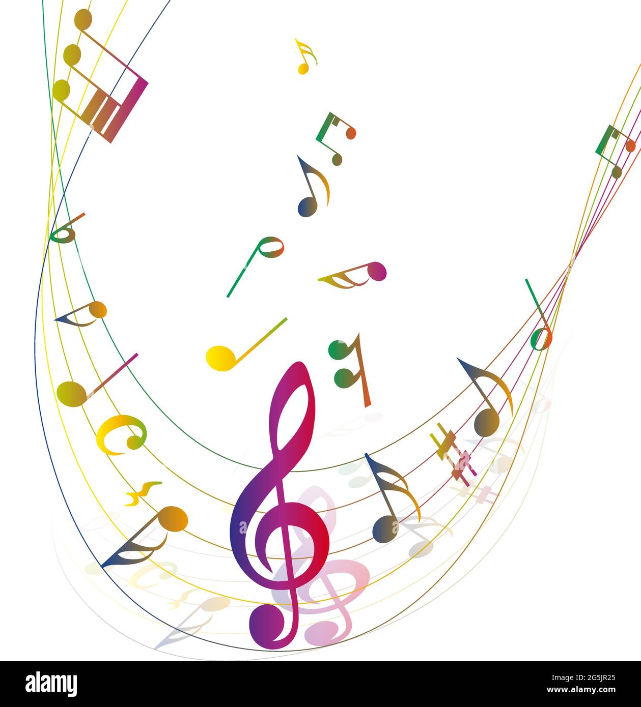 Colorful Music Note Transparent Background