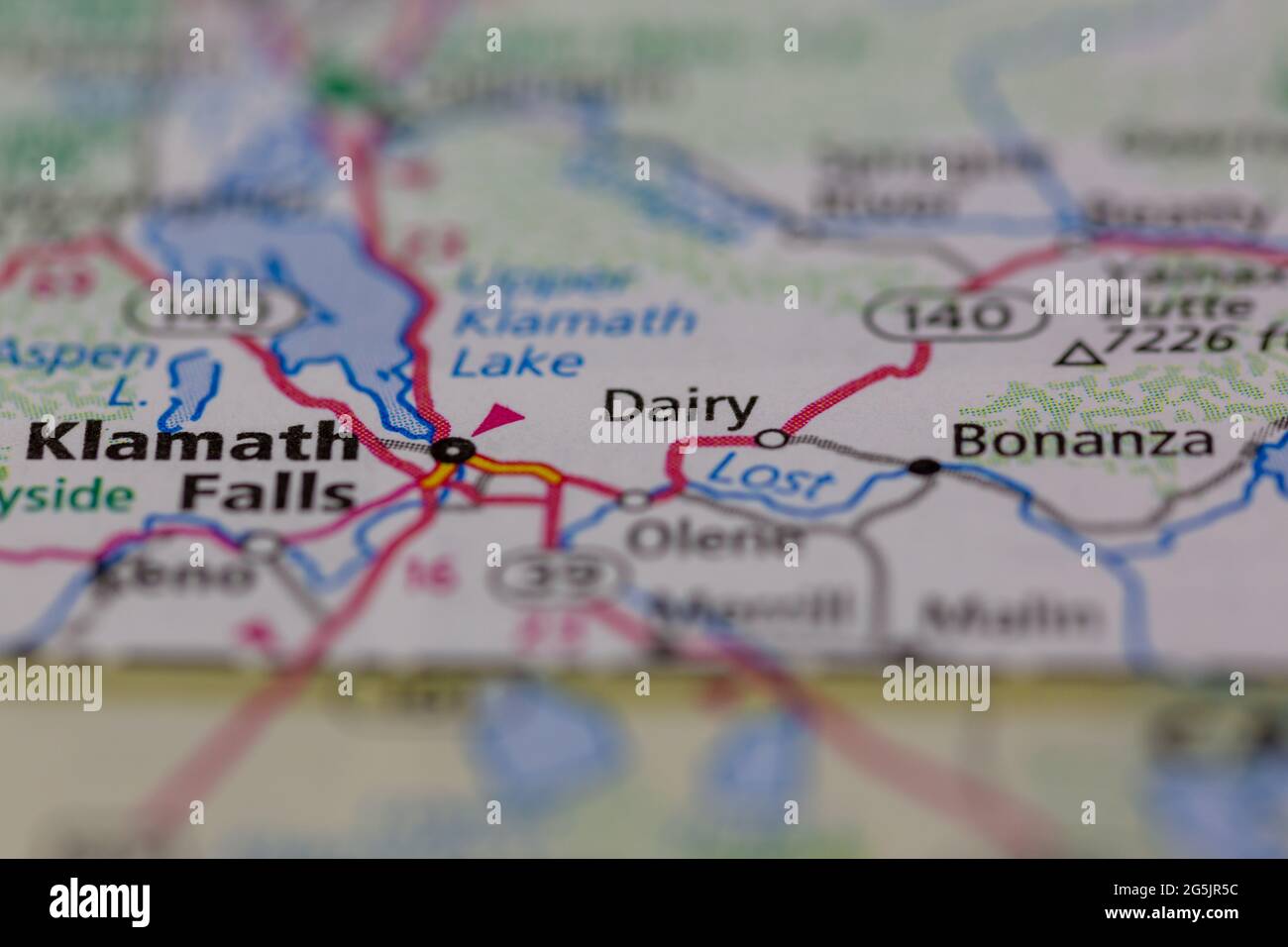 Map of dairy oregon hi-res stock photography and images - Alamy