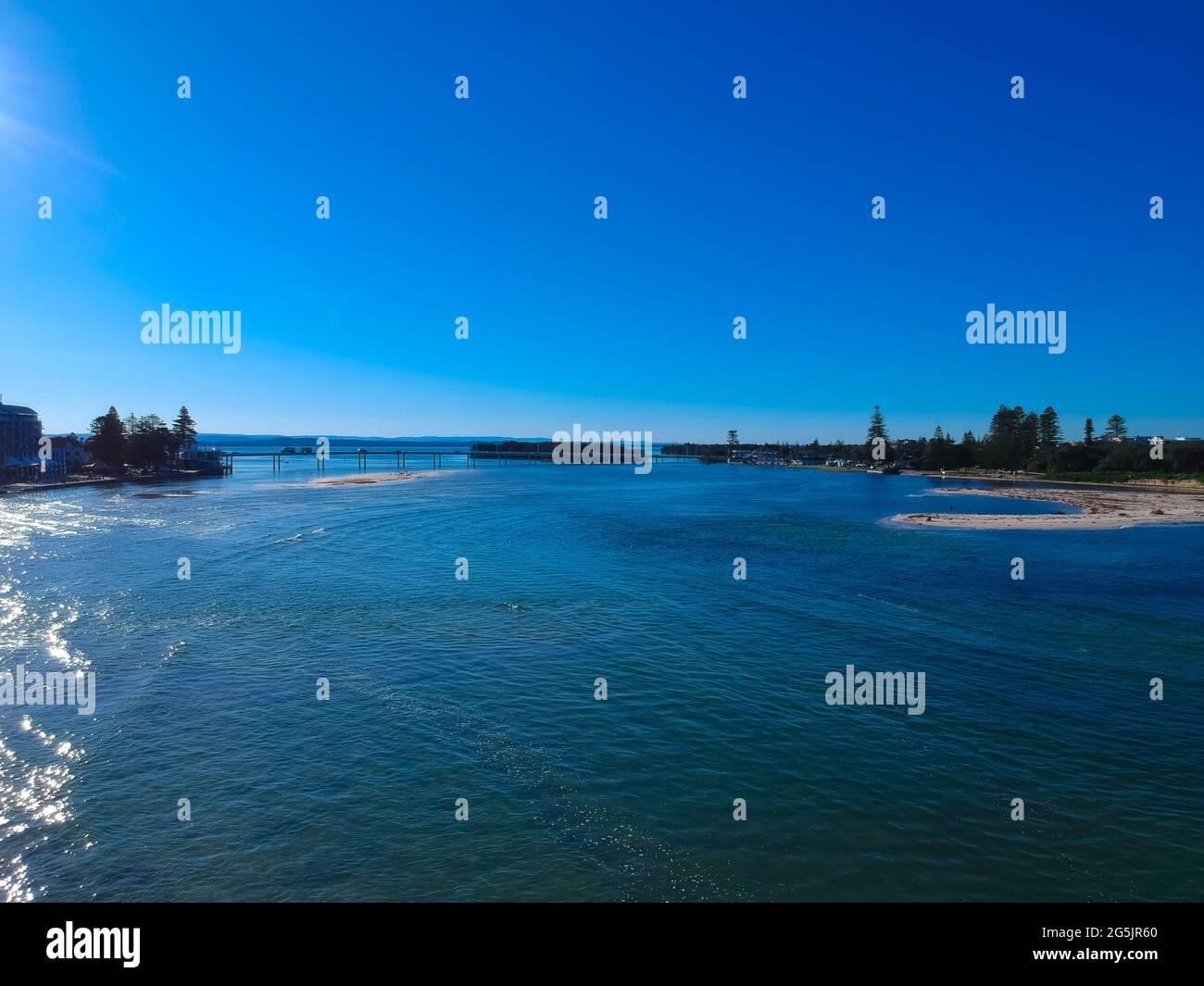 Panoramic drone aerial view of Mooney Money Hawkesbury River in Sydney ...
