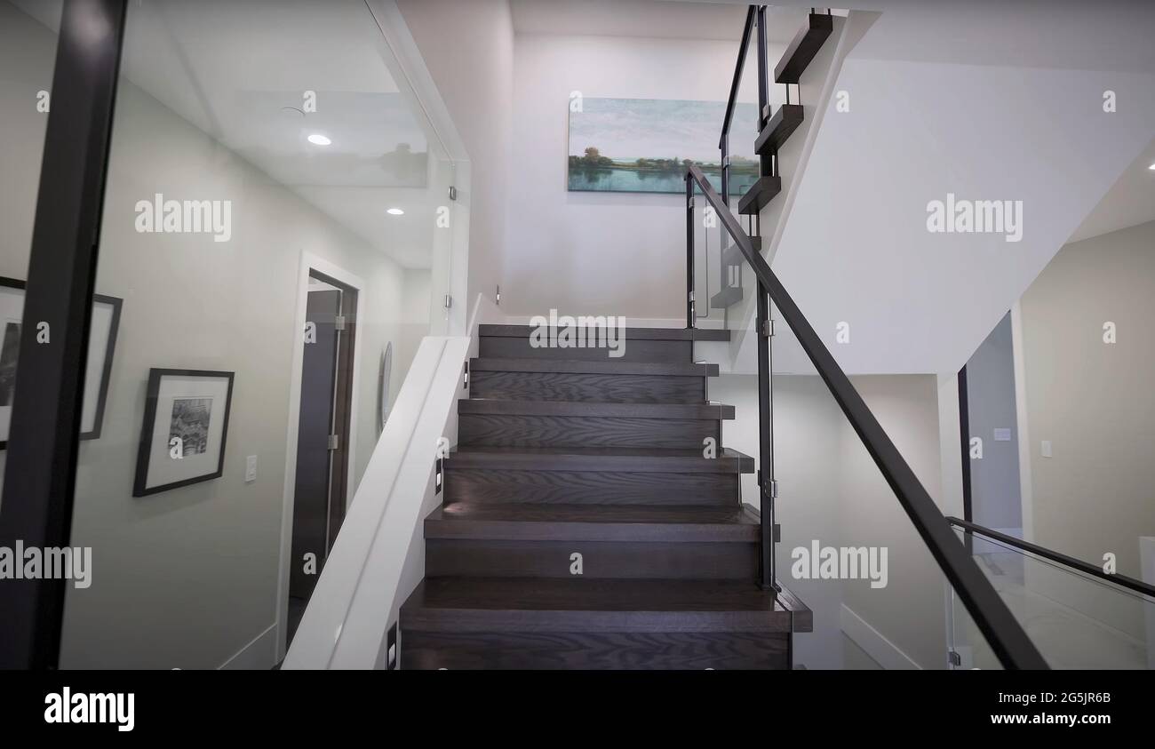 Luxurious Stairway In Spacious Mansion With Bright Elements And Stylish ...