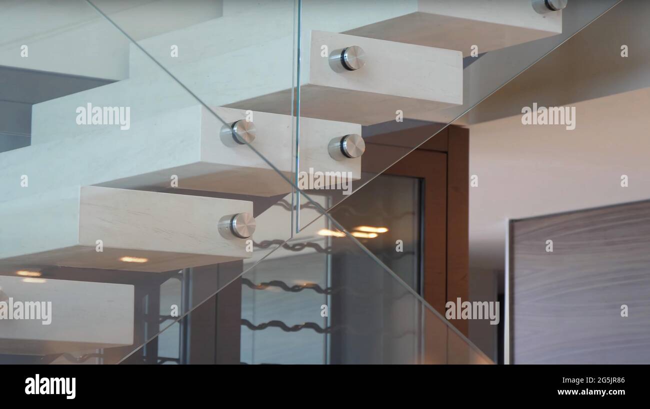 Luxurious Stairway In Spacious Mansion With Bright Elements And Stylish ...