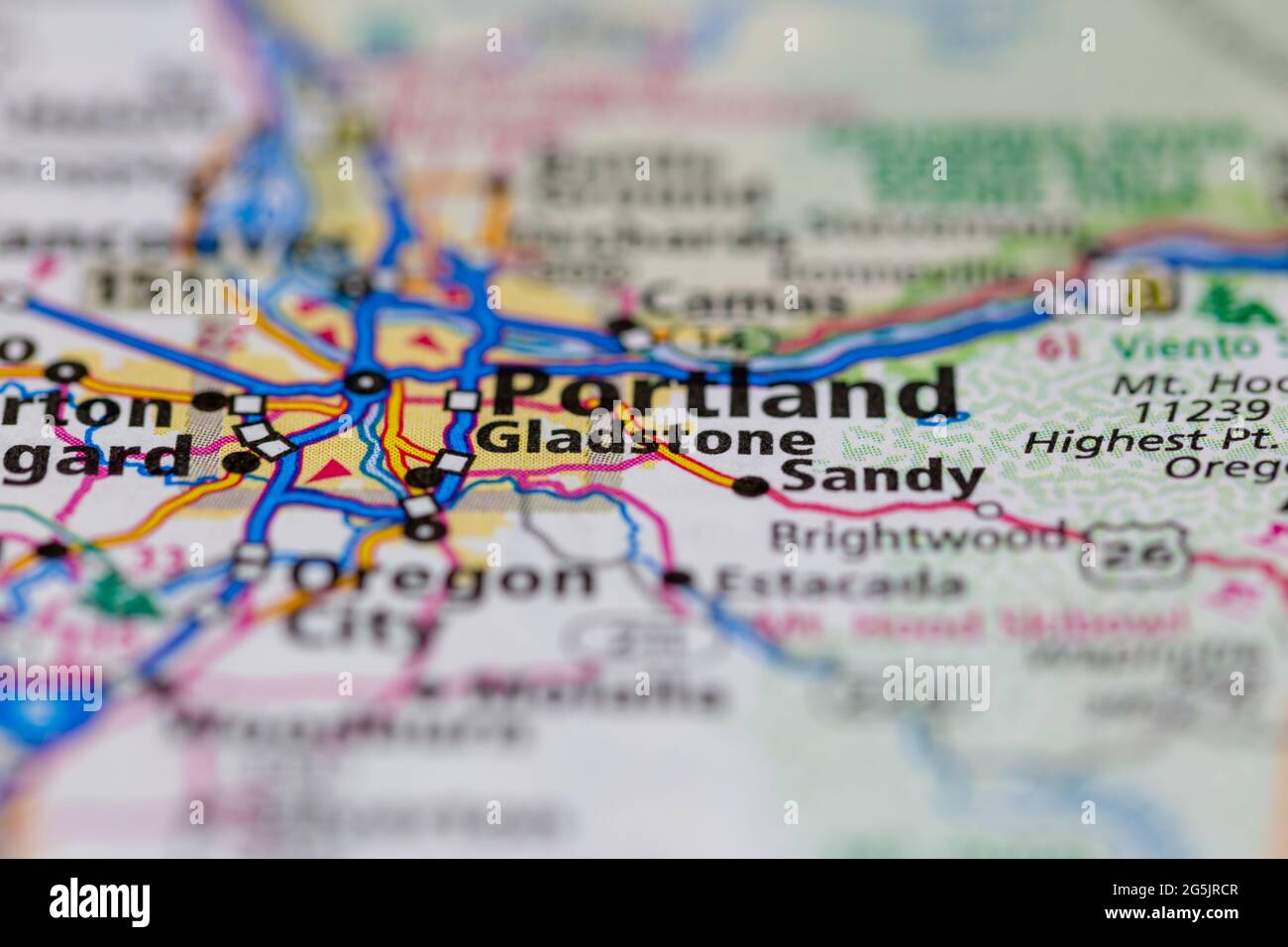Gladstone Oregon USA shown on a Geography map or road map Stock Photo ...