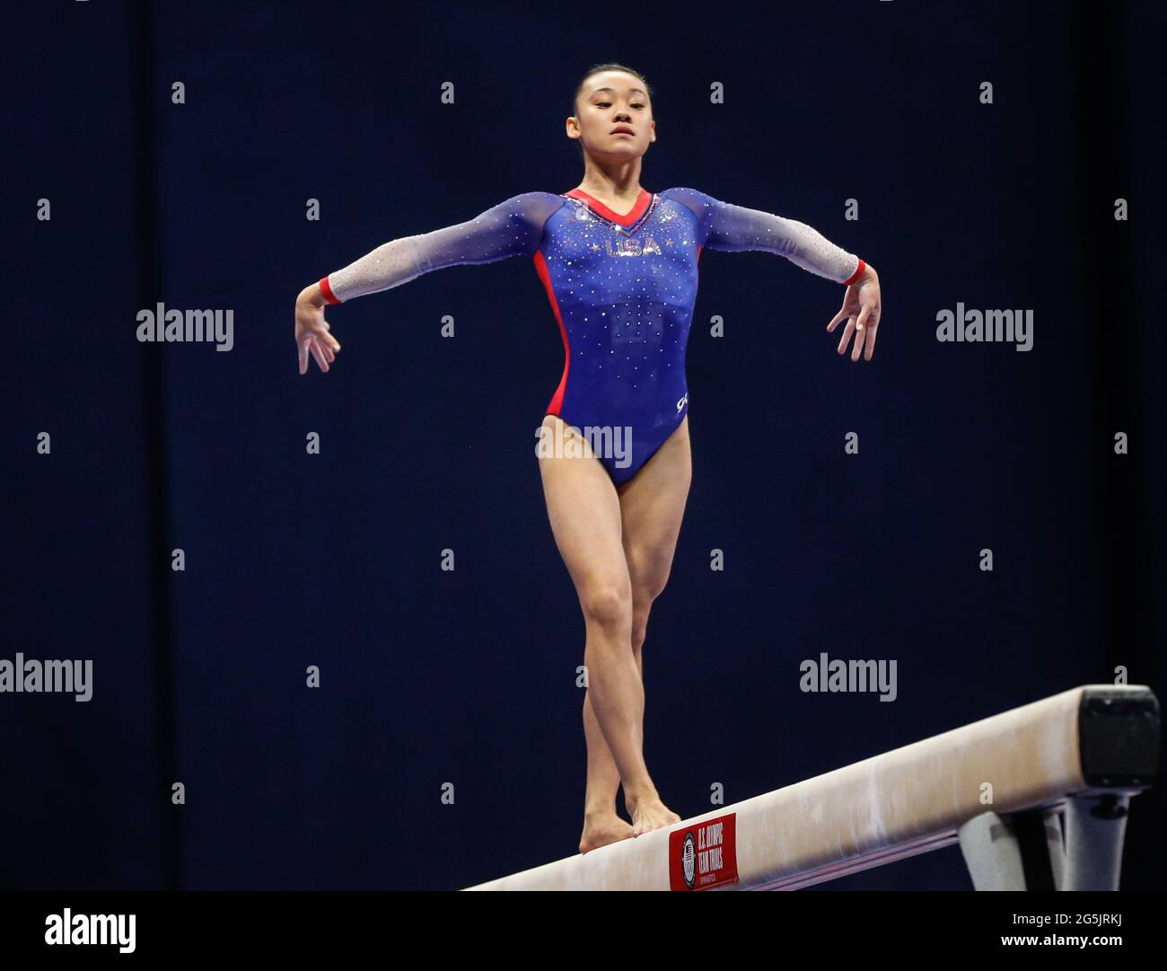 June 27, 2021: Leanne Wong performs on the balance beam during Day 2 of ...