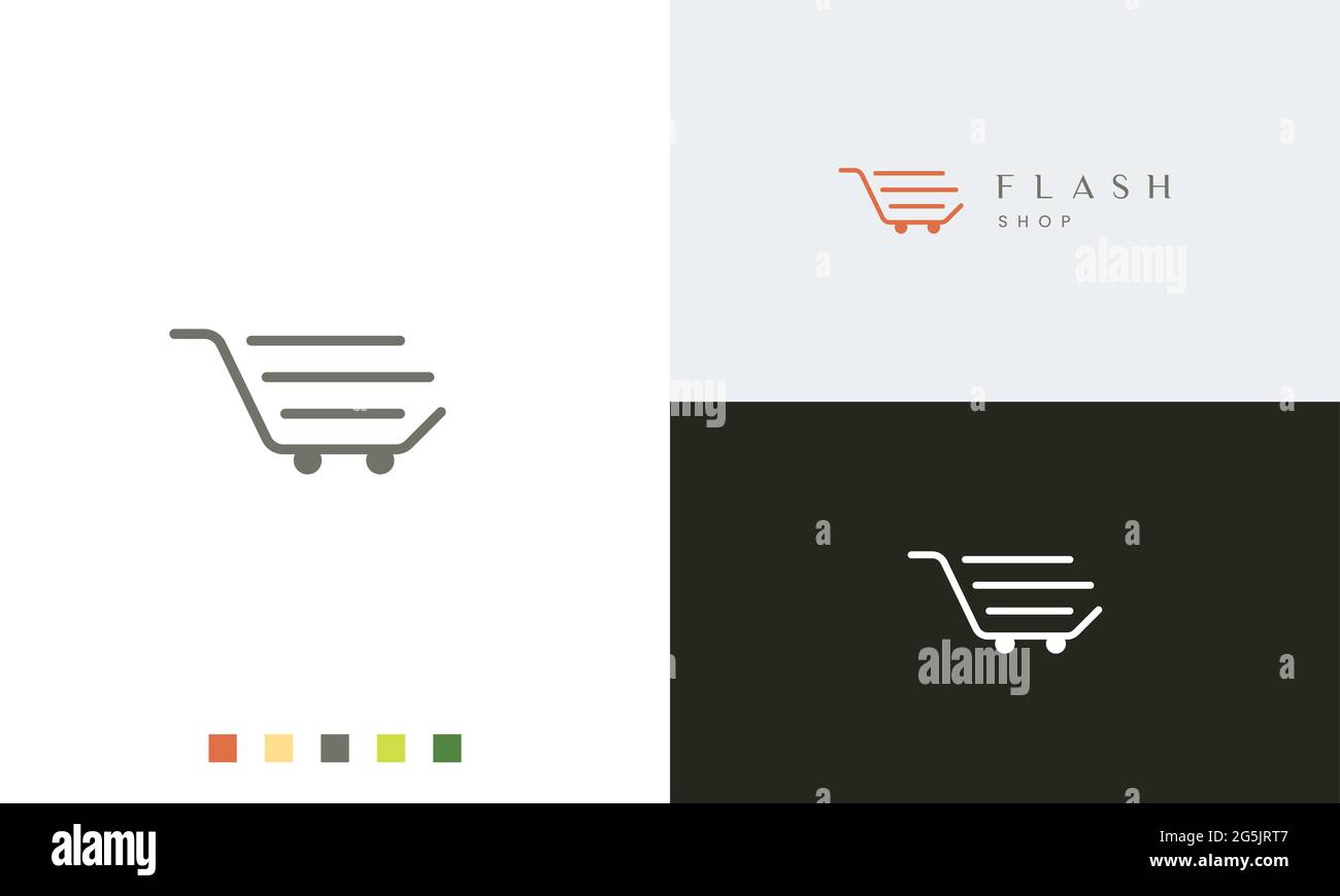 shop or trolley logo template with simple shape Stock Vector Image ...