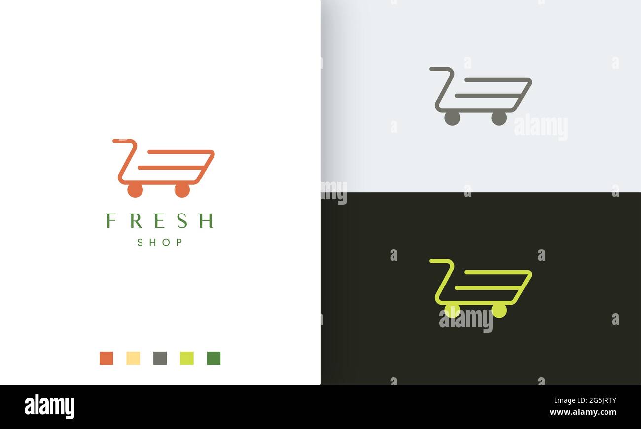shop or trolley logo template with simple shape Stock Vector Image ...
