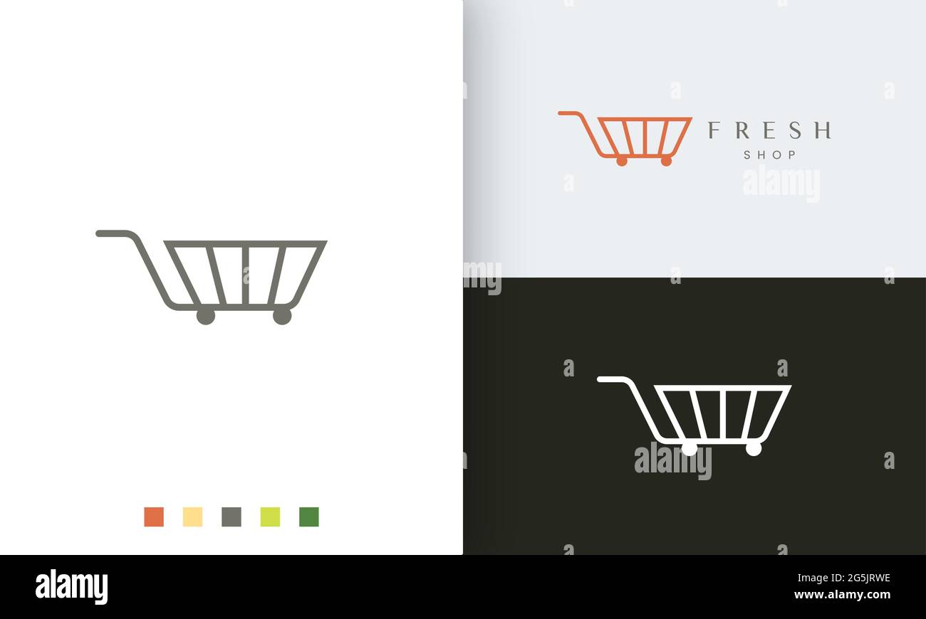 Logo trolley supermarket bag Stock Vector Images - Alamy