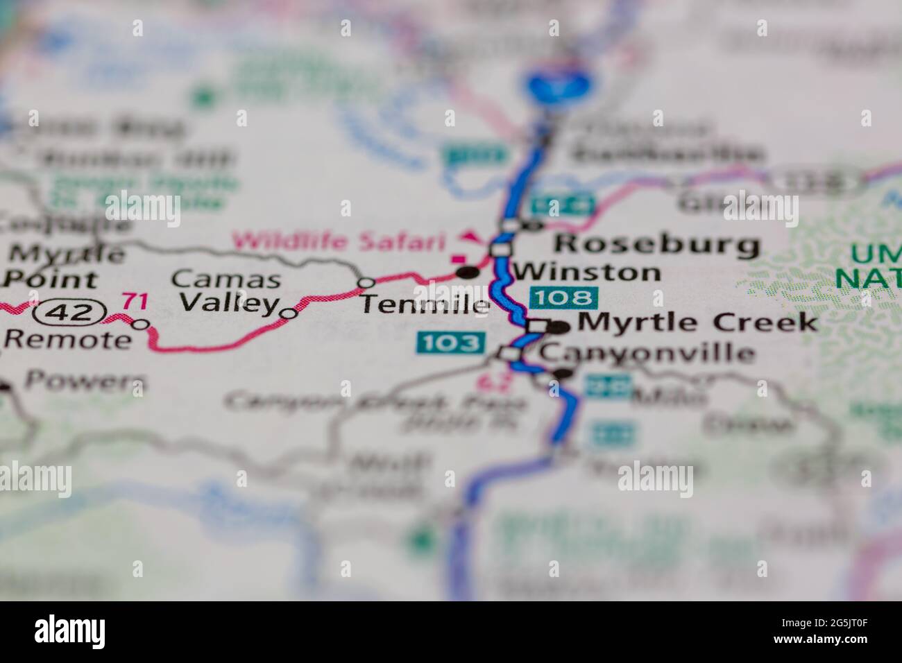 Map of tenmile oregon hi-res stock photography and images - Alamy