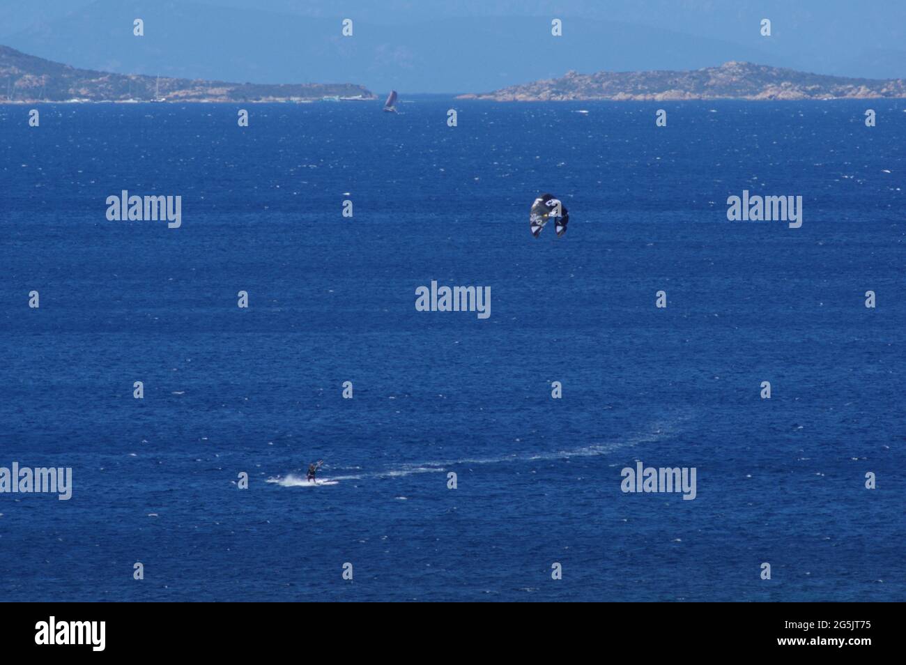 Palau, Sardinia, Italy.Kate-surfing in Porto Rafael bay Stock Photo - Alamy