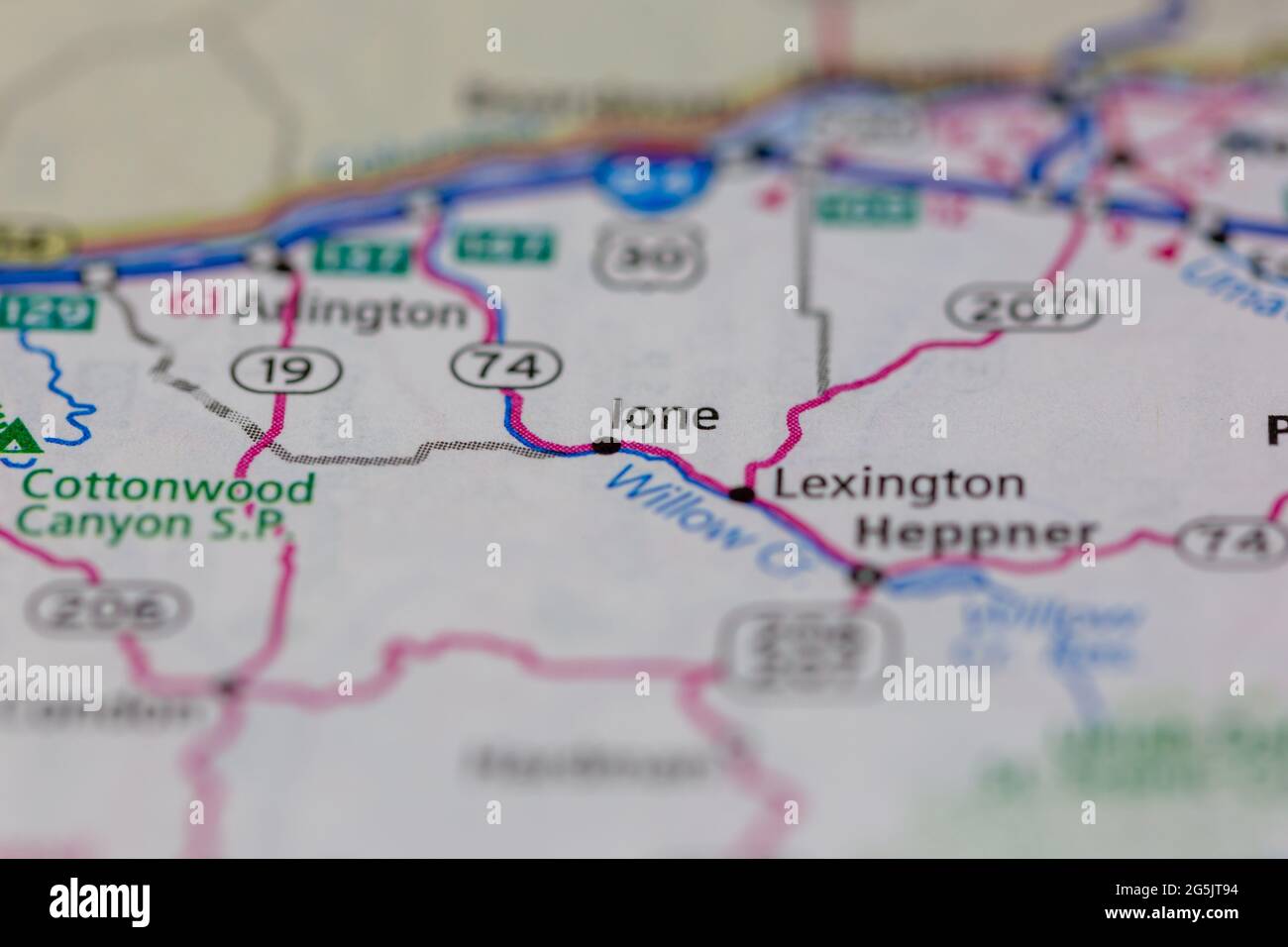 Lone oregon on a map hi-res stock photography and images - Alamy