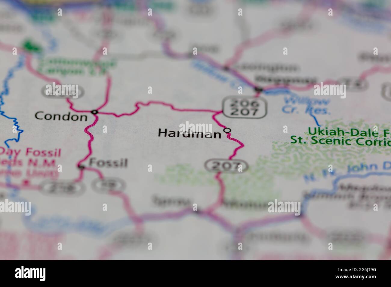 Hardman oregon on a map hi-res stock photography and images - Alamy