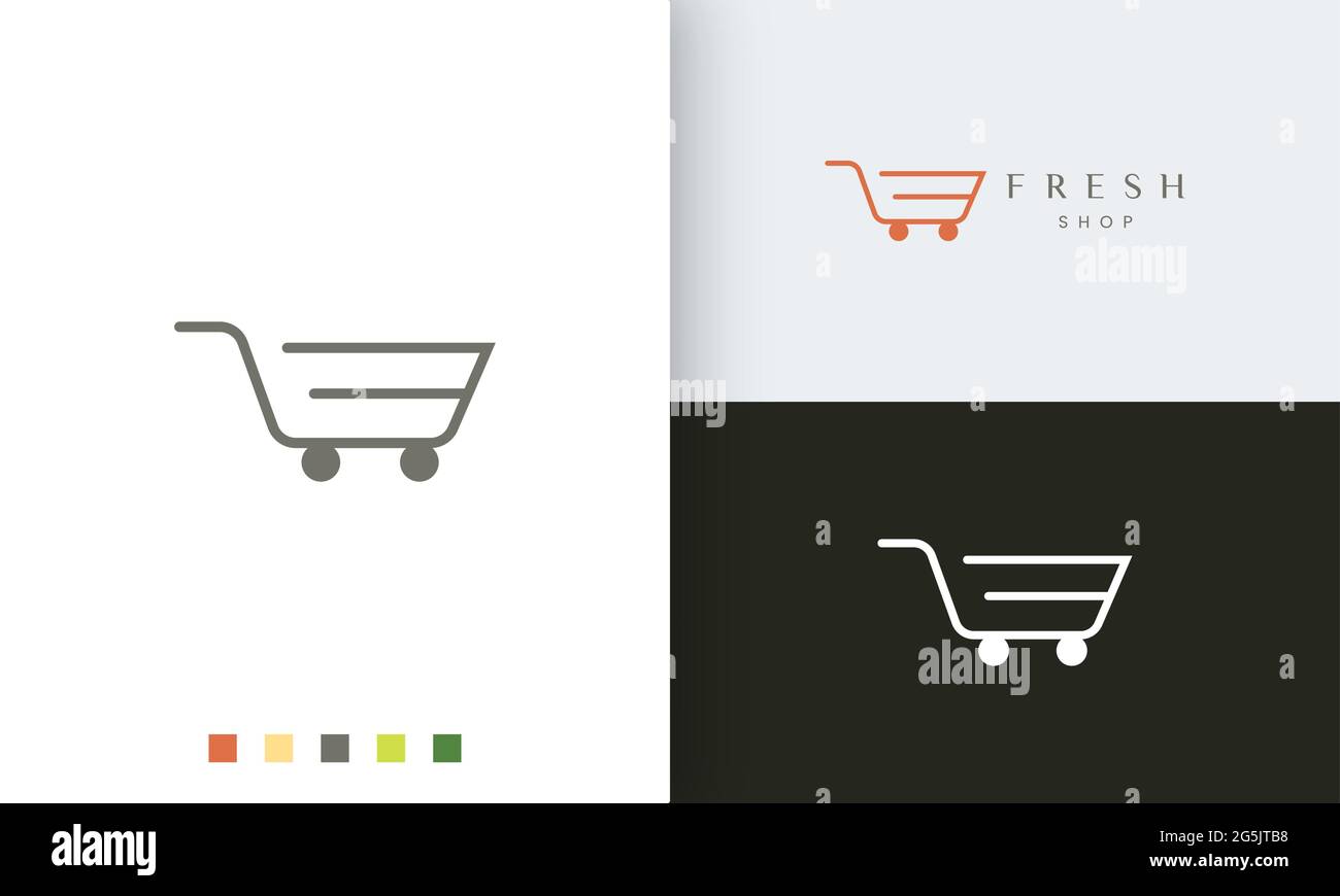 shop or trolley logo template with simple shape Stock Vector Image ...
