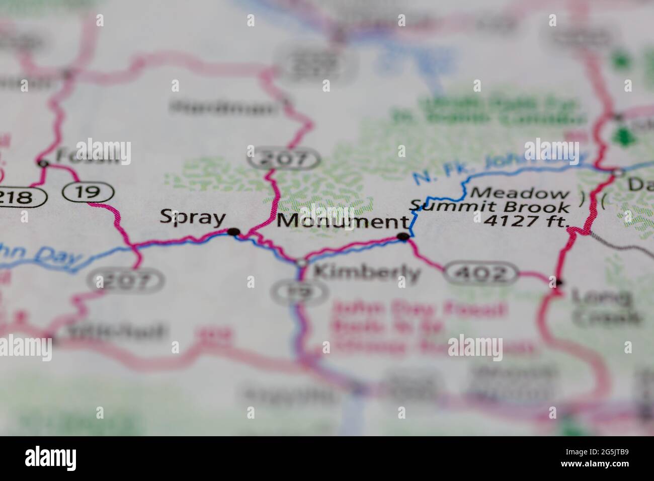 Map of monument oregon hi-res stock photography and images - Alamy